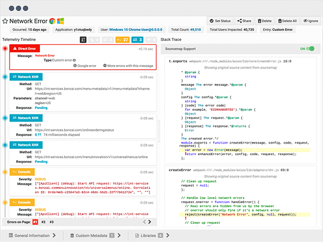JavaScript Error Monitoring - TrackJS